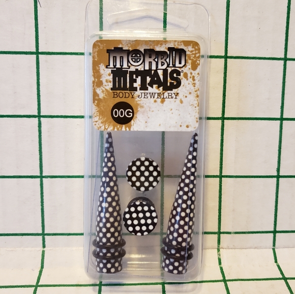 Morbid Metals | Accessories | 0g Tapers Plugs Ear Gauge Set Black White ...